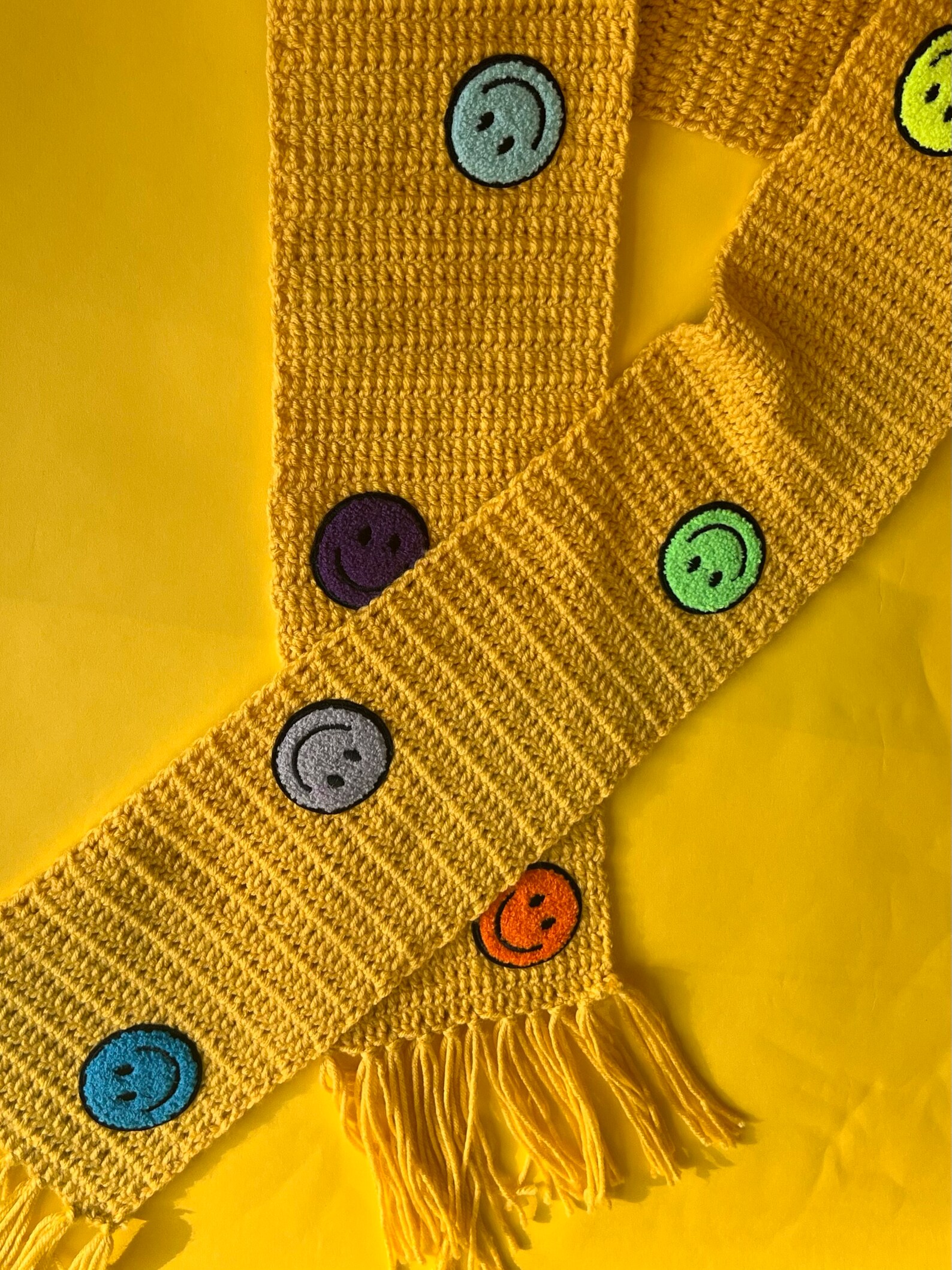 Crochet Smiley Scarf - Etsy