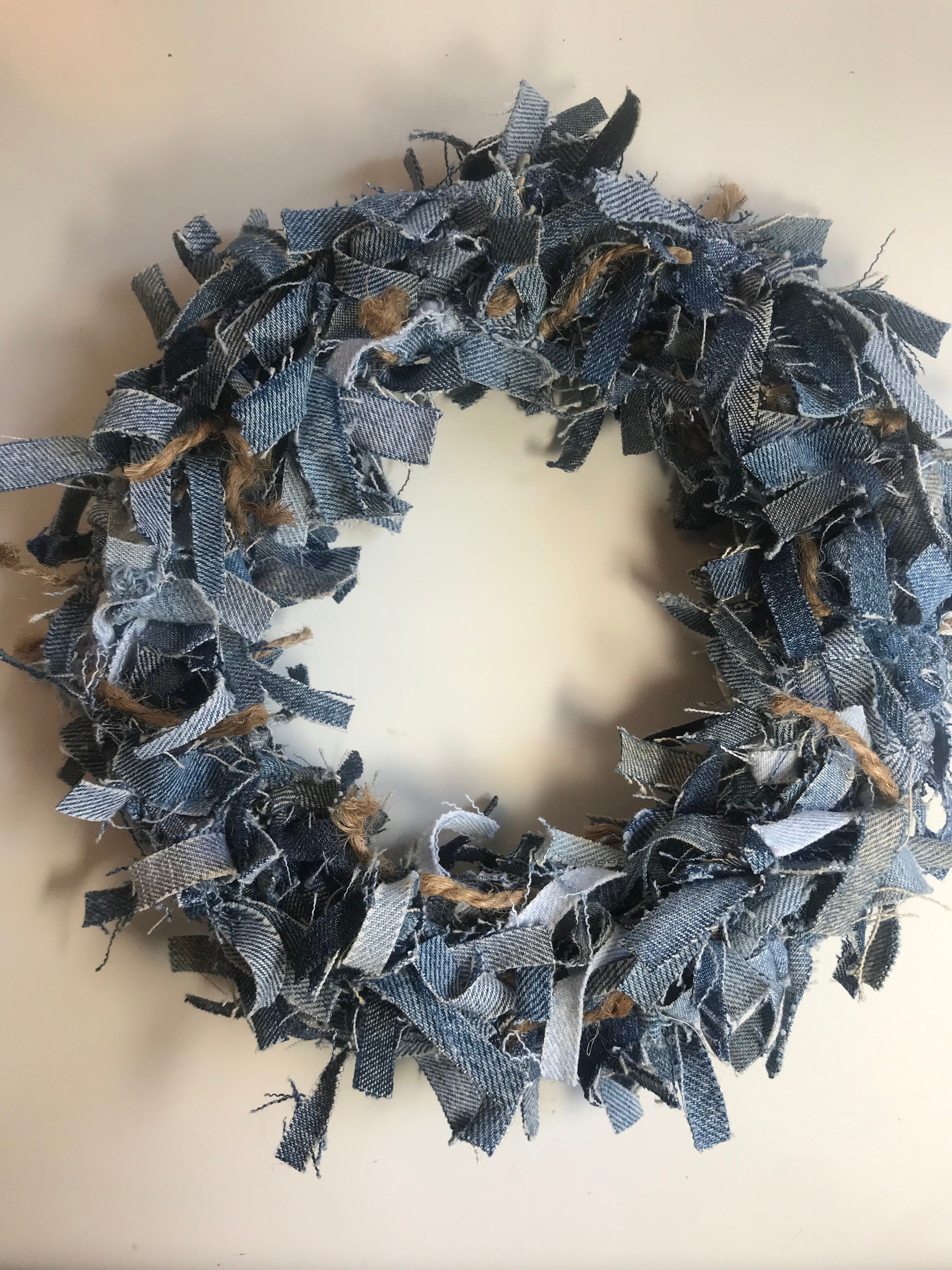 Denim and Jute Wreath 8 - Etsy