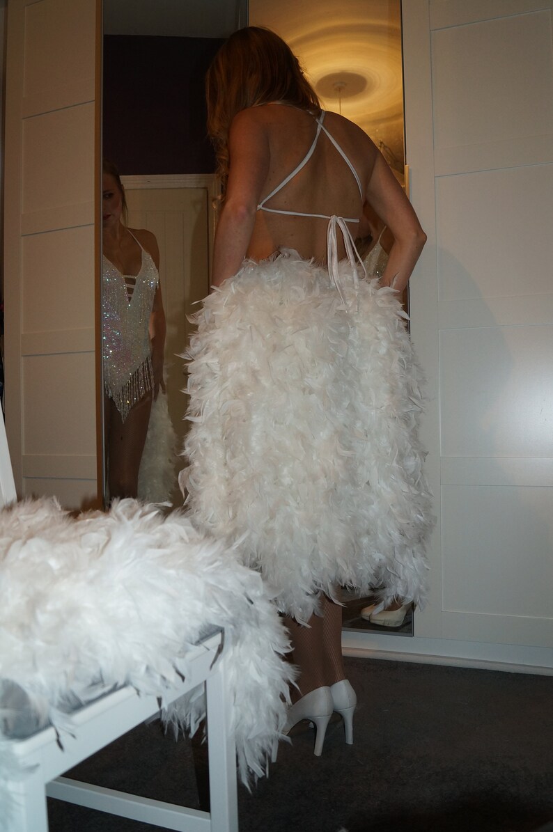 Vegas Showgirl Feather Bustle Skirt Burlesque Thick Long Etsy