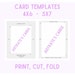 Greeting Card Template (pdf/word) 4x6 and 5x7 Inches - Cut & Fold ...