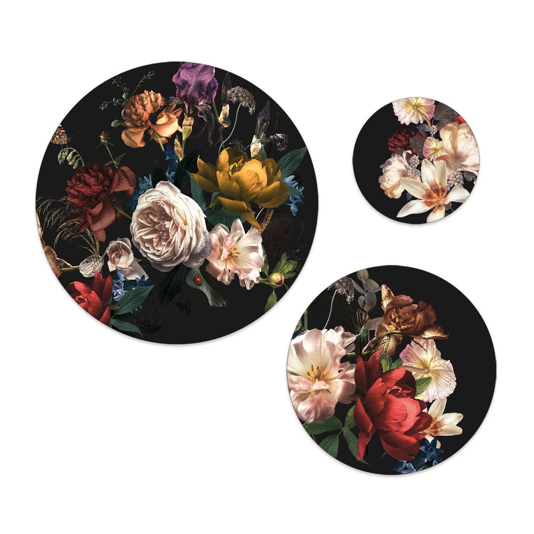 Picture Set: 3 Wall Pictures Round, Wall Circles 55 Cm/40 Cm/25 Cm ...