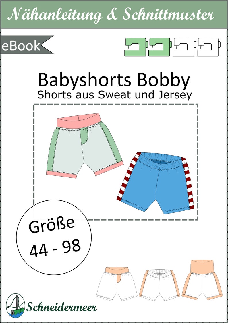 Baby Shorts Sewing Pattern Pdf Bobby Jersey Shorts Cuffed Baby Pants ...