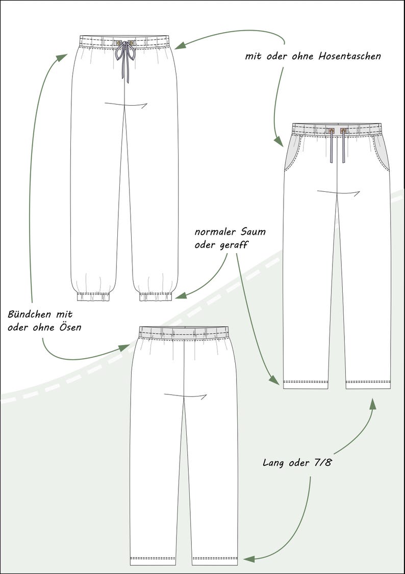 PDF Sewing Pattern Jersey Pants Women Elastic Waist Pockets Lounge ...