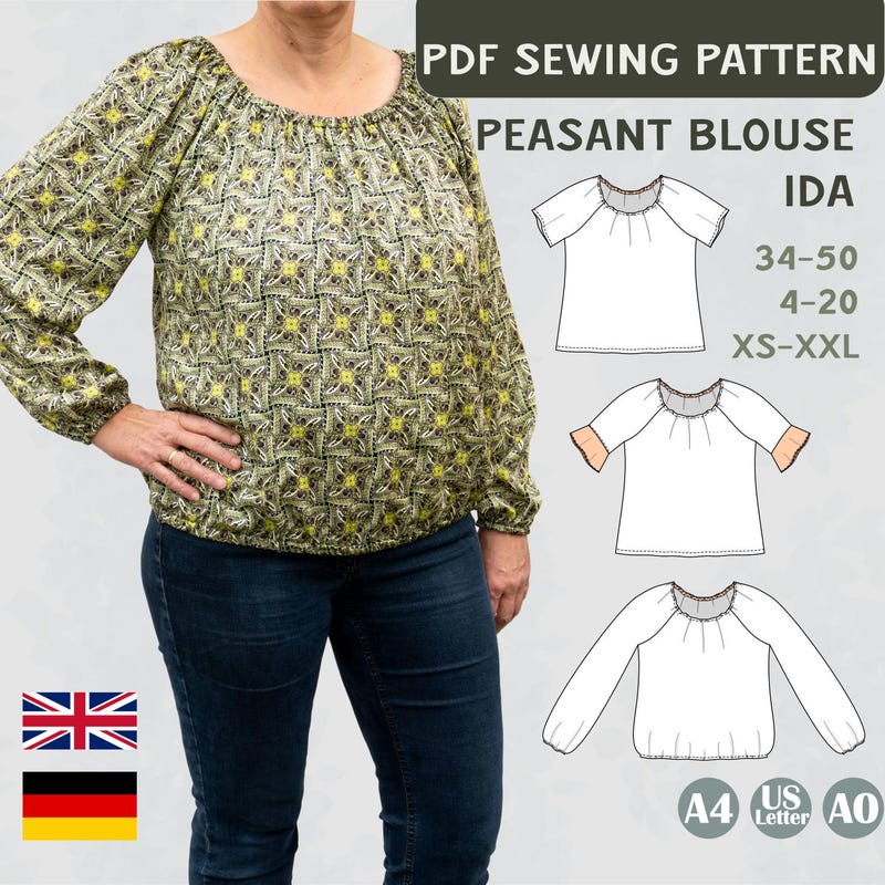 Peasant Blouse Pattern - Etsy