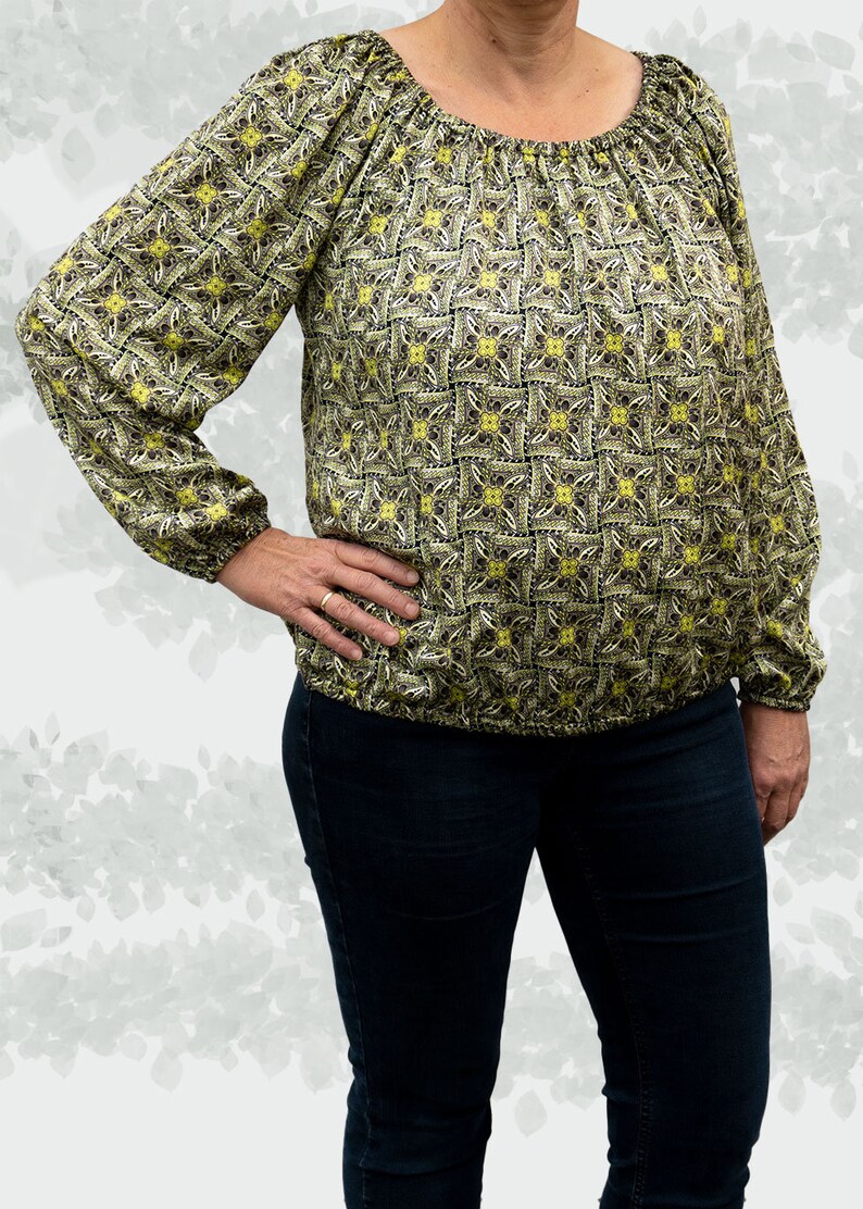 PDF Sewing Pattern Carmen Blouse Off-shoulder Ida With Gathered ...