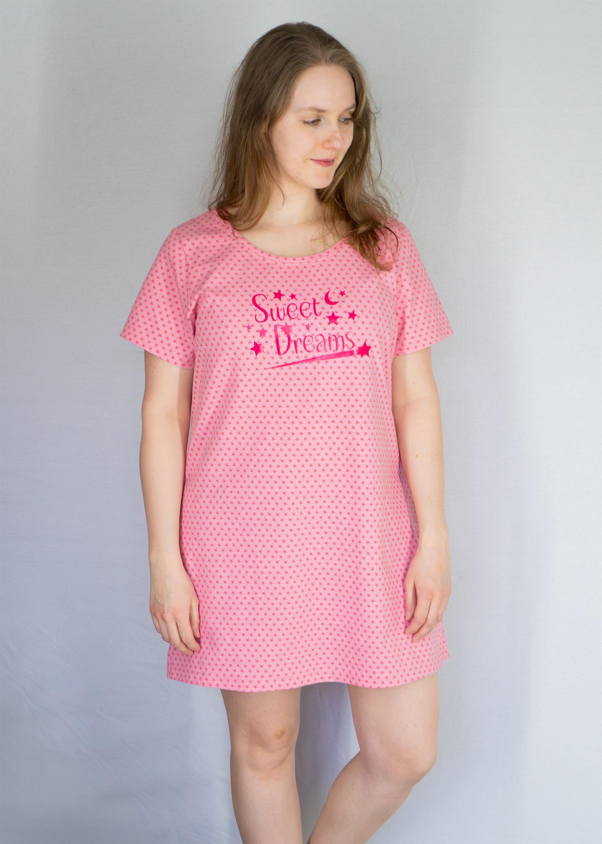 Nightgown Shirt Sewing Pattern PDF Women Sleep Dress DIY Jersey Long ...