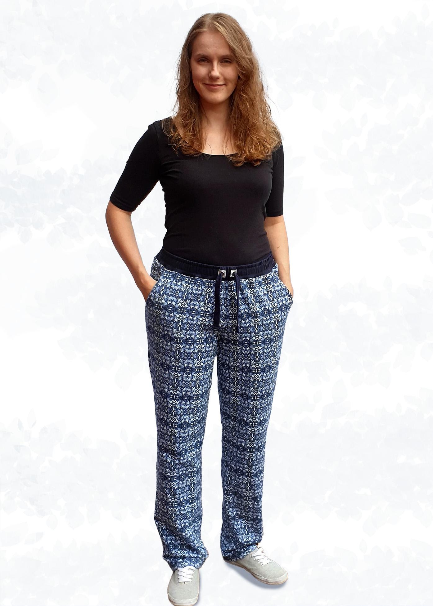 PDF Sewing Pattern Jersey Pants Women Elastic Waist Pockets Lounge ...