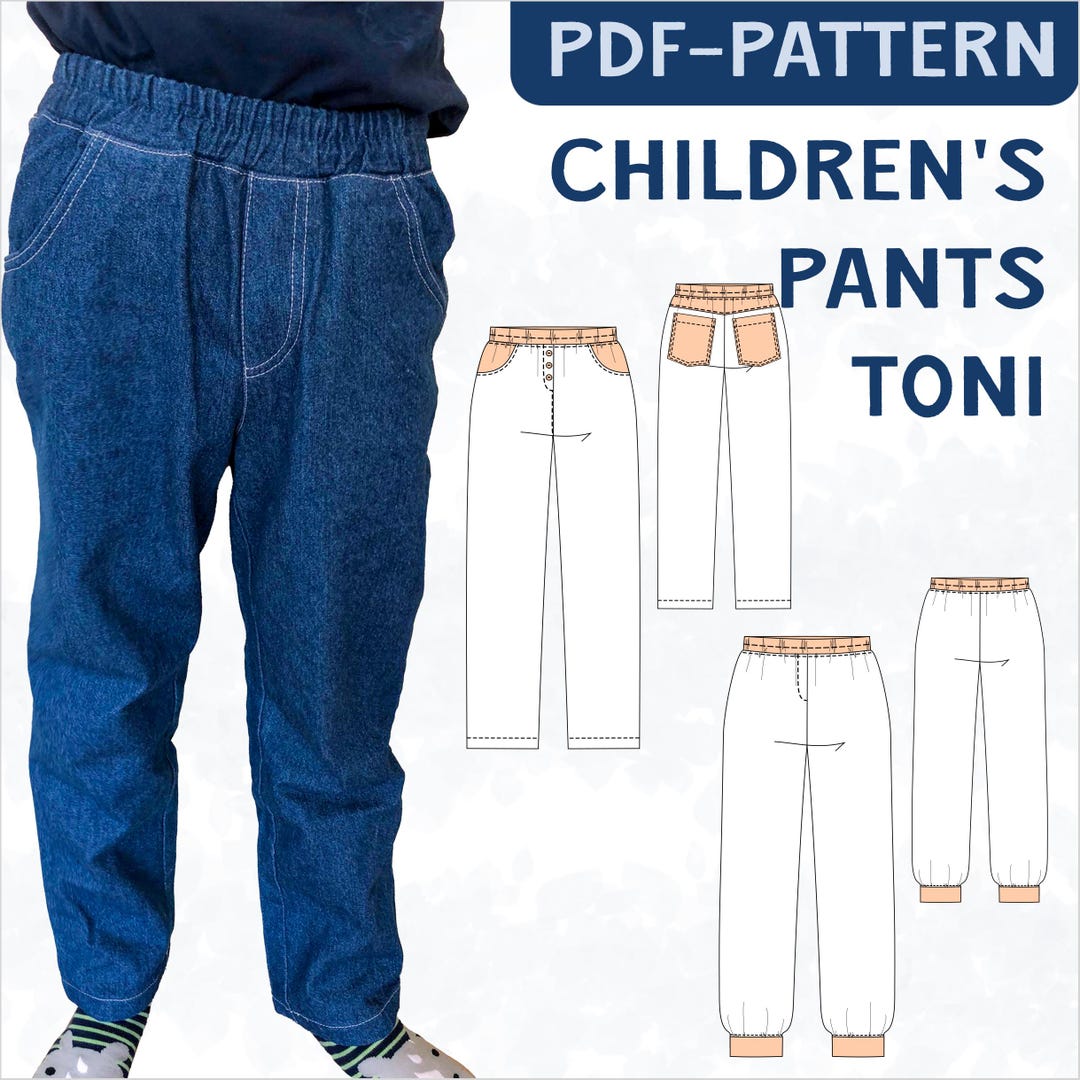 PDF Sewing Pattern Kids Pants Toni Comfortable Leisure Pants With ...