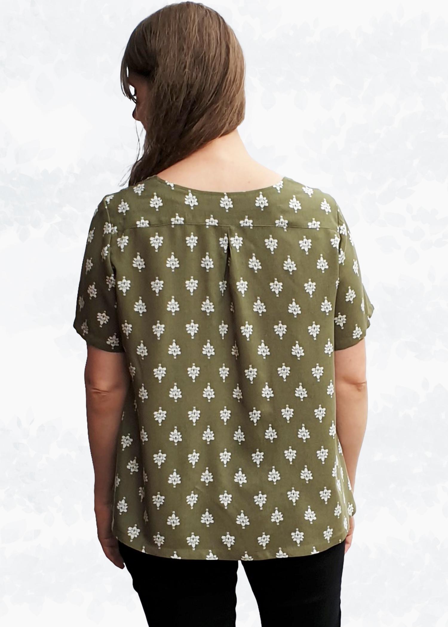 Blouse Sewing Pattern Pdf Betty Women Woven Pleated Blouse Loose Summer ...