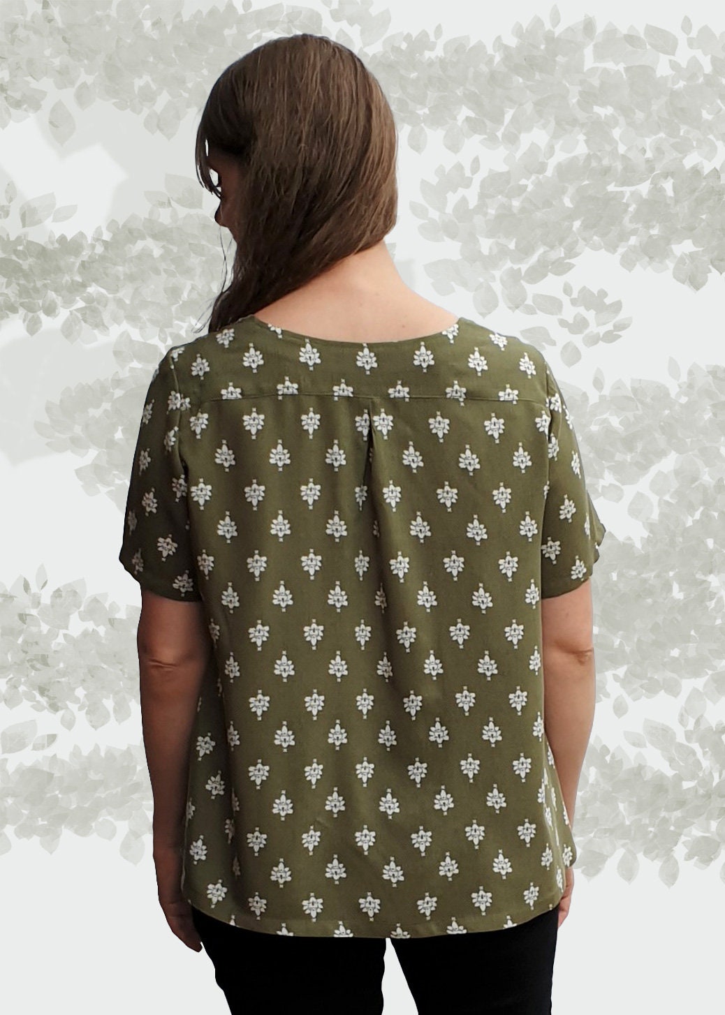 PDF Sewing Pattern Loose Boho Blouse Betty With Pleats at the Neckline ...