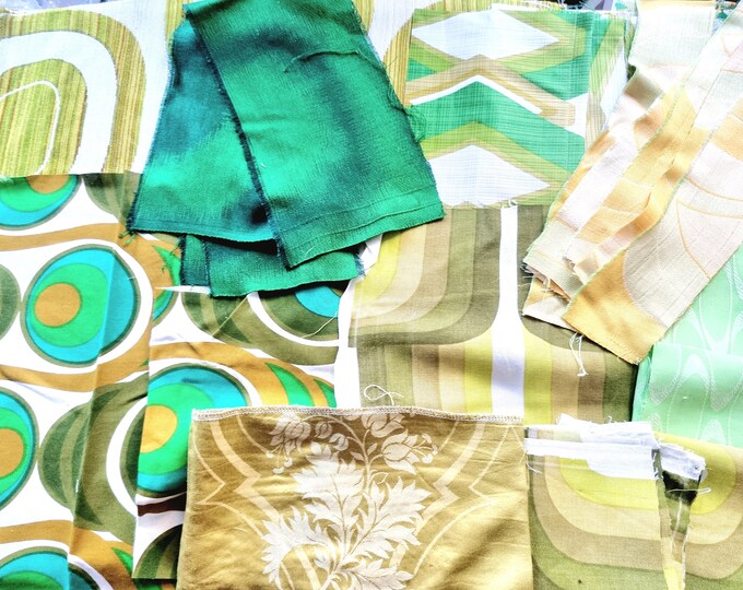 DIY Bundle 1230g Vintage 60s 70s Fabrics, Floral Lounge Op Art Hippie ...