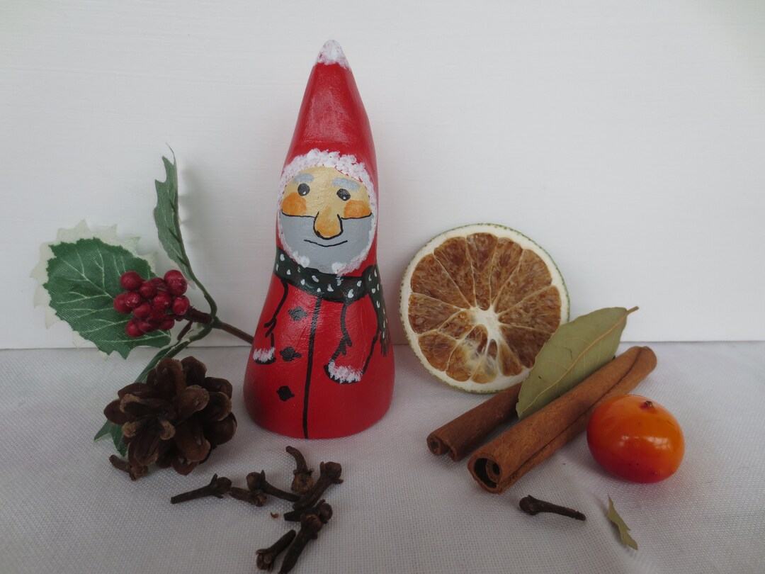 St. Nicholas 11 Cm Wooden Handmade, Santa Claus, Table Decoration ...
