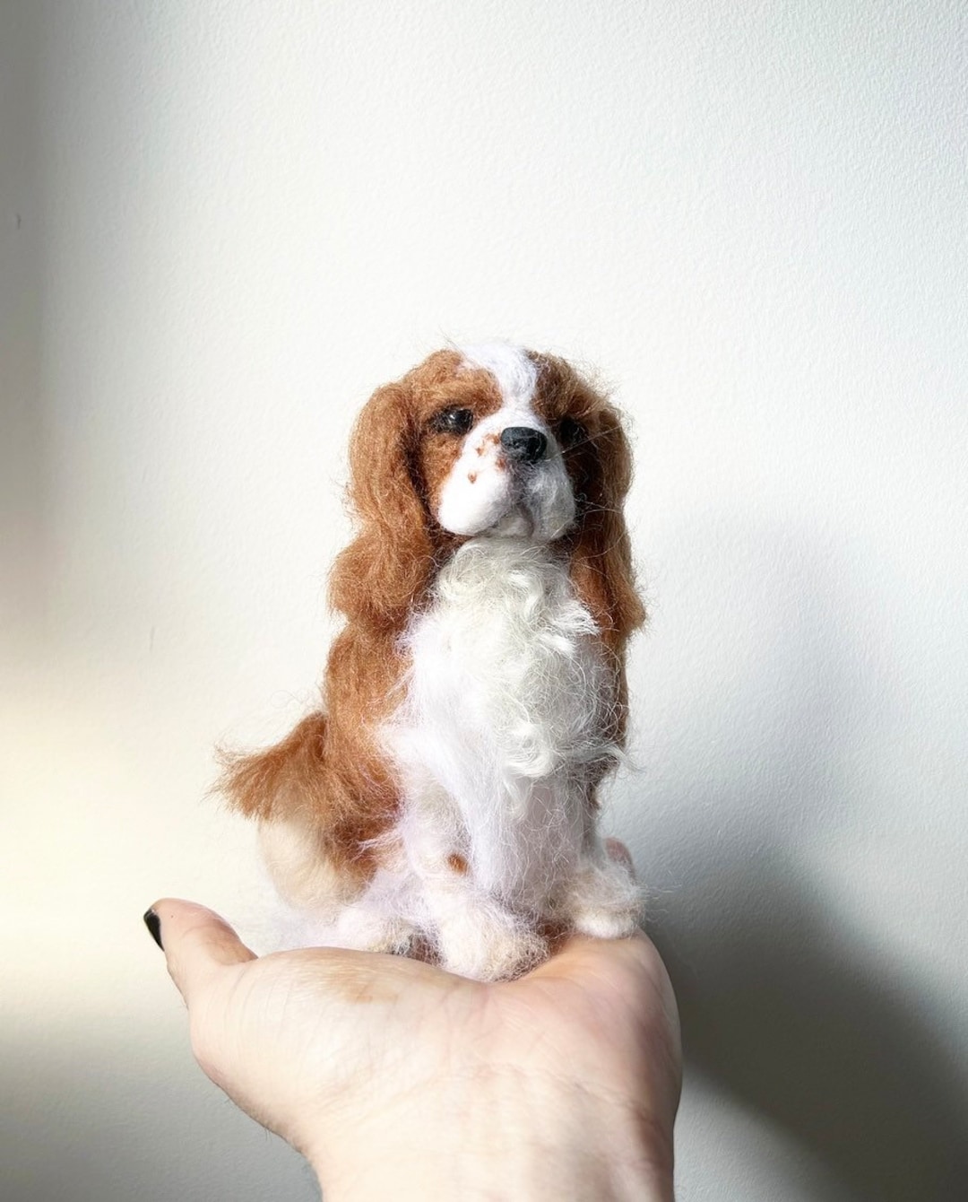 Cavalier King Charles Spaniel Felted Pet Dog Miniature Portrait - Etsy