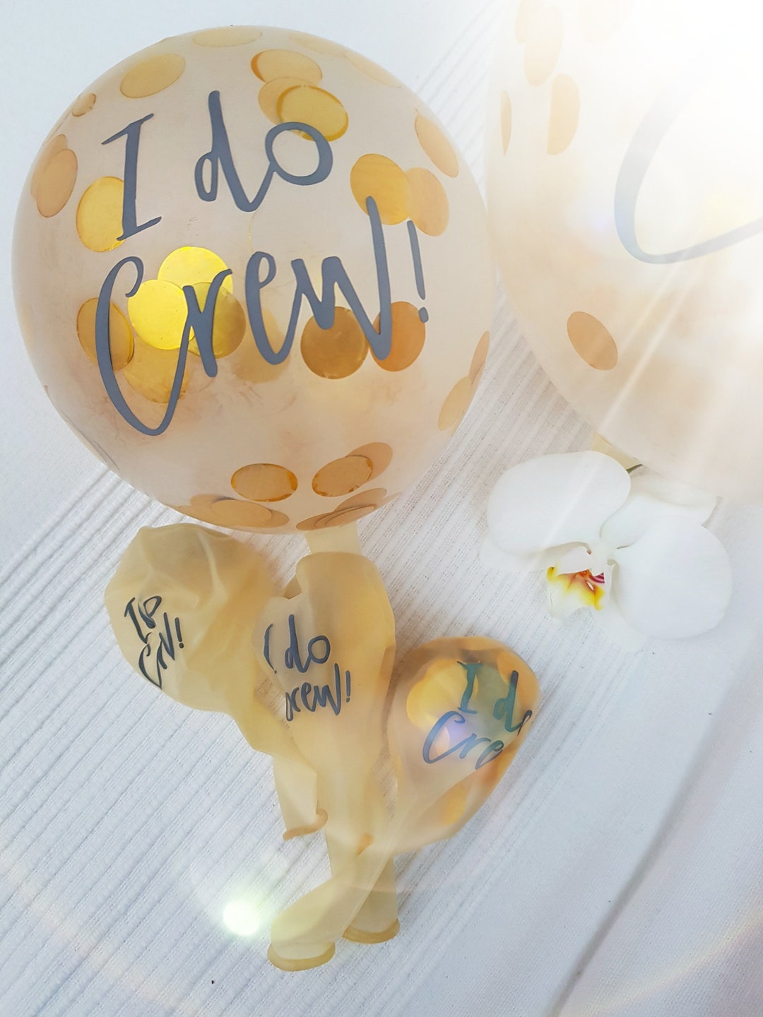 Confetti Balloons I Do Crew! Pack of 5 Transparent Balloons 12 Cm, With ...
