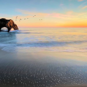 Canvas,metal,monterey,large Wall Print,seascape Sunset,santa Cruz ...