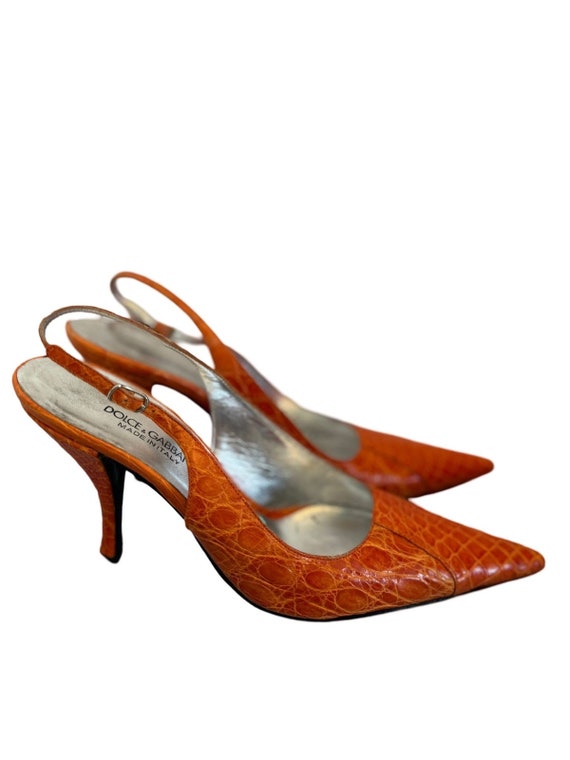 Dolce And Gabbana Croc Embossed High Heels - Gem