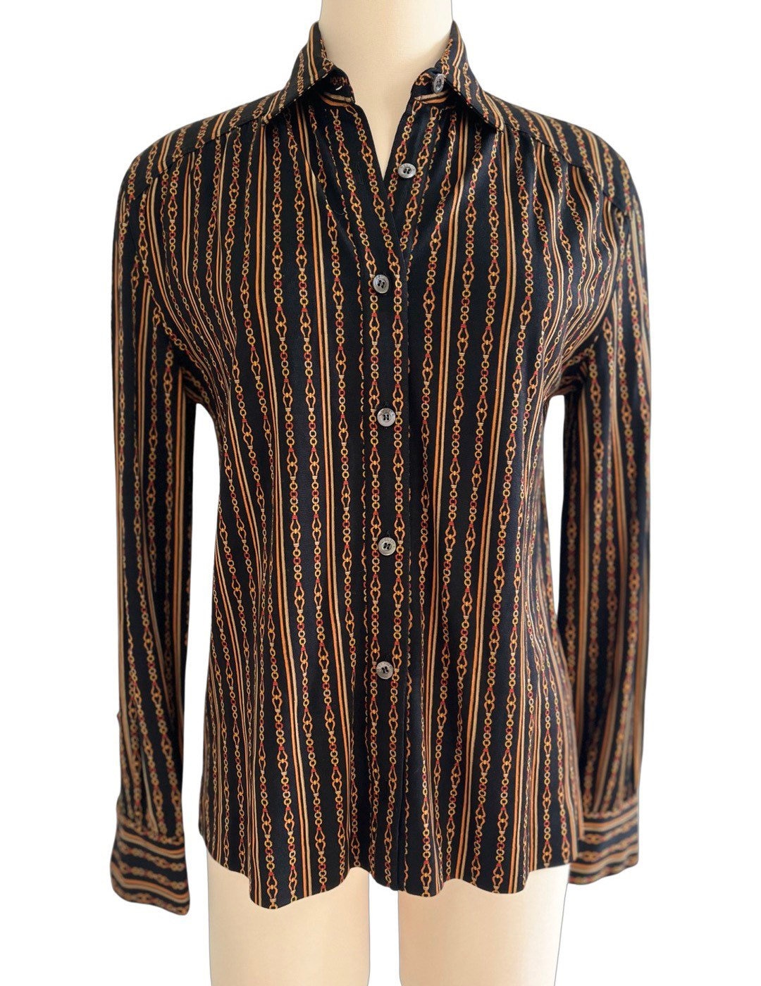 Celine 70s Thin Wool Logo Chain Classic Button Down S M - Etsy