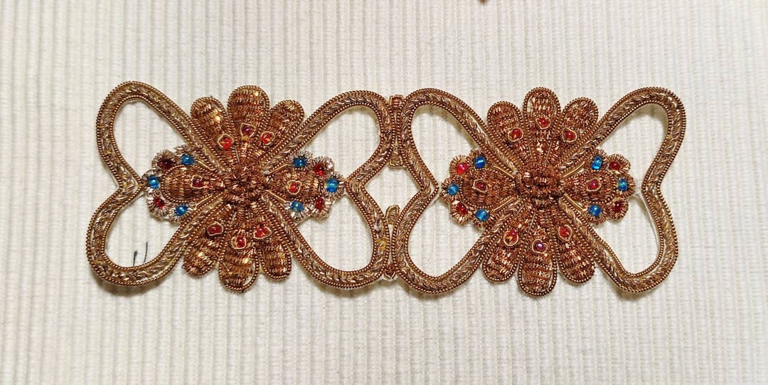 Vintage From the 90s, Noble Lurex Patch With Colored Beads - Etsy