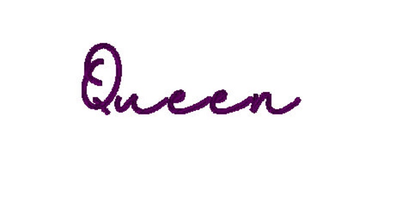 King Queen Script Machine Embroidery Design File PES 4x4 5x7 - Etsy