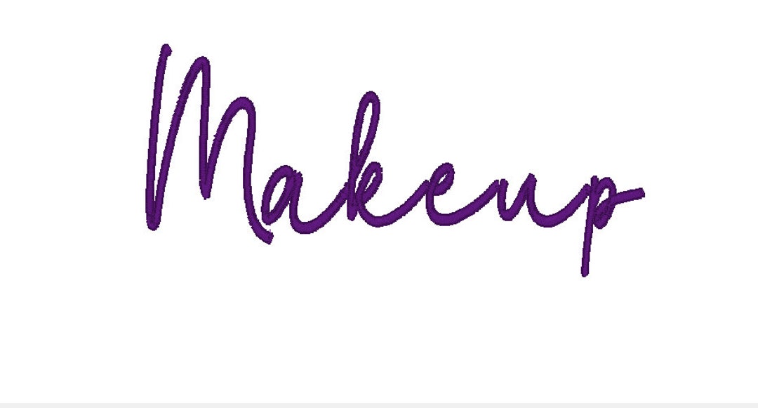 Makeup Script Machine Embroidery Design File PES 4x4 5x7 Hoop - Etsy
