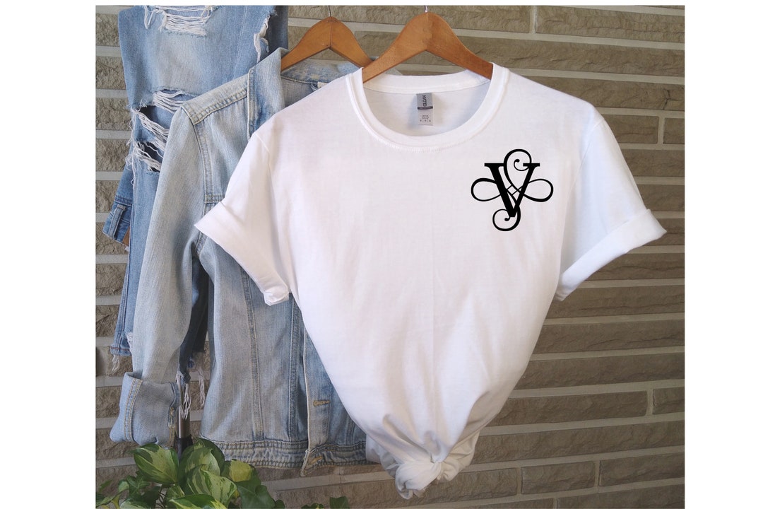 Custom Monogram Shirt Simple Initial Graphic Print T-shirt - Etsy