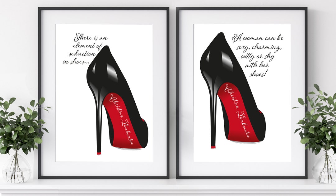 Sexy Shoe Print Red Sole Stiletto Heel Designer Shoe Art Fashion ...