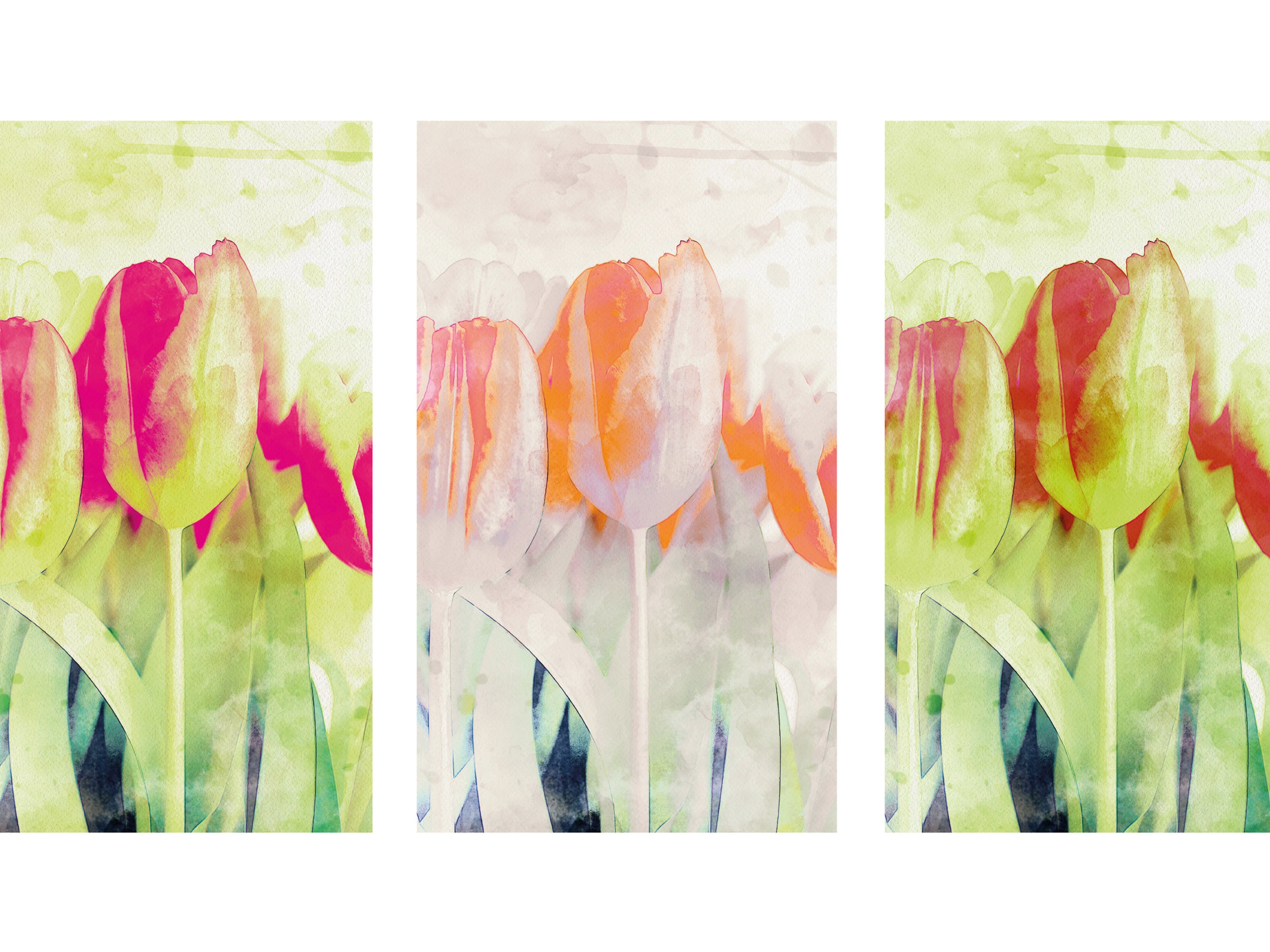 Tulip Print Spring Flower Art Botanical Print Watercolour Flower Pink ...