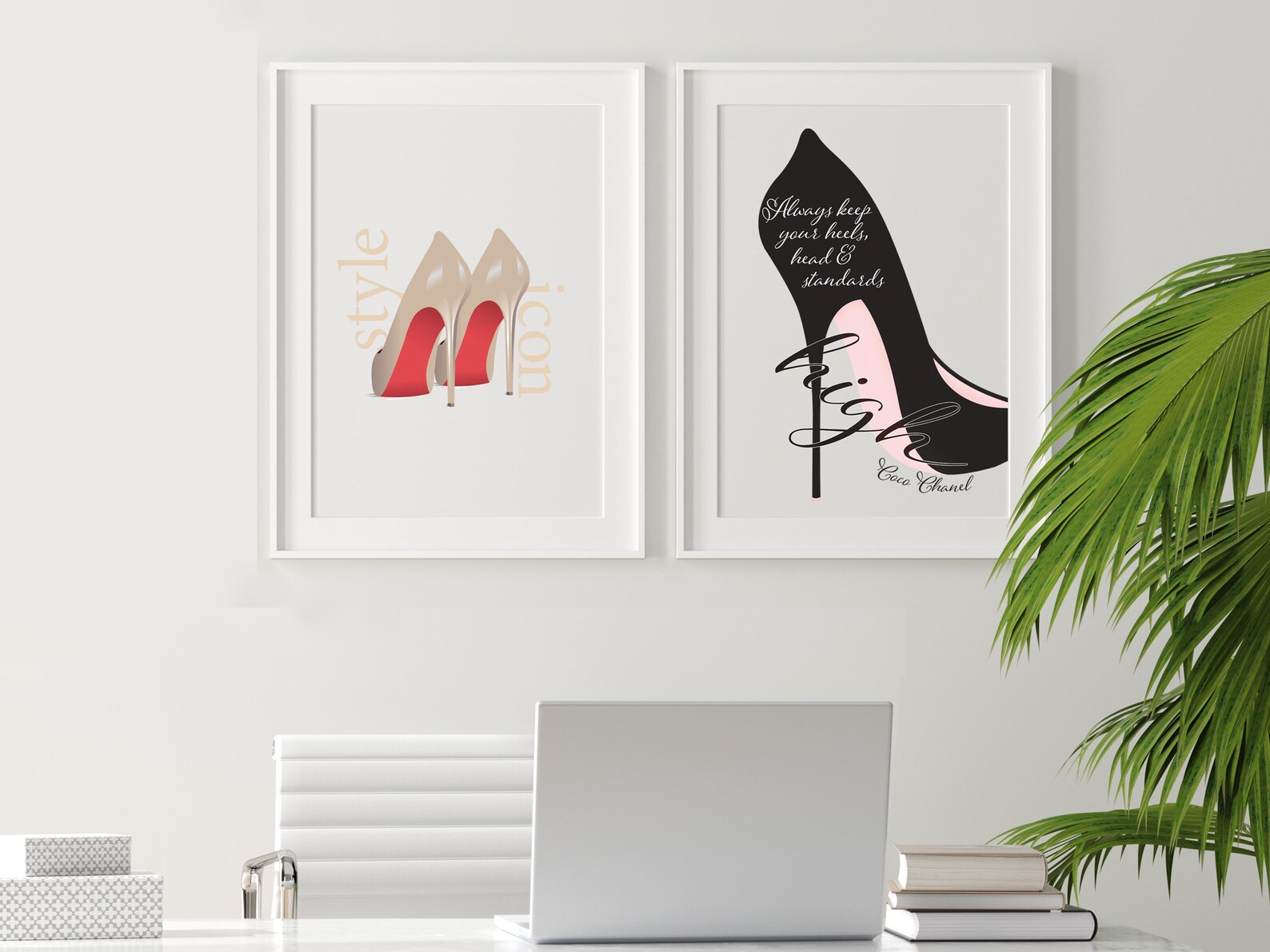 Designer Shoe Art | Kate Neutral Designer Icon Print | Fashion Print ...