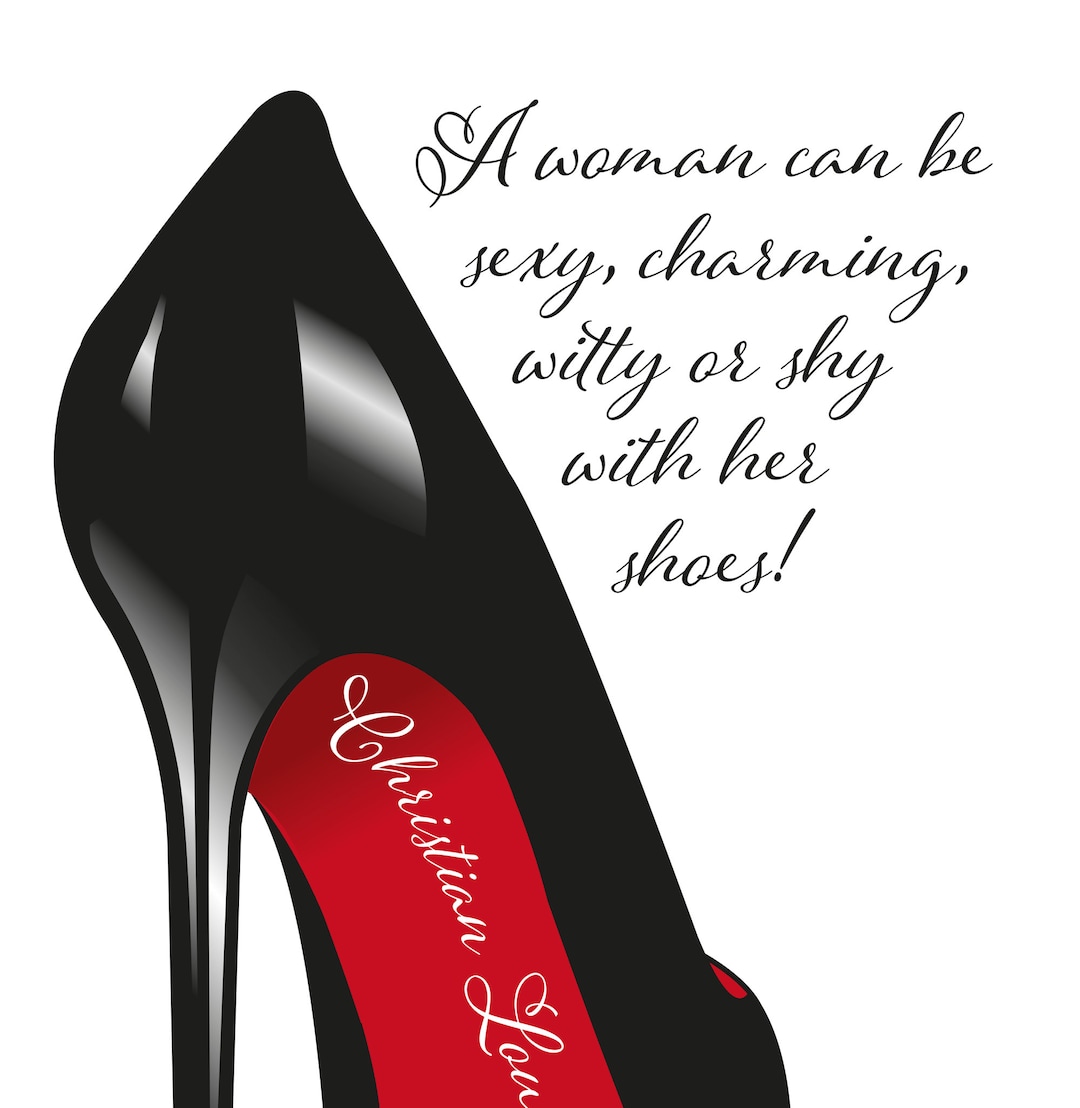 Sexy Shoe Print Red Sole Stiletto Heel Designer Shoe Art Fashion ...