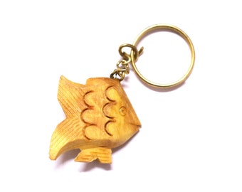 Wooden Fish Keychain - Etsy