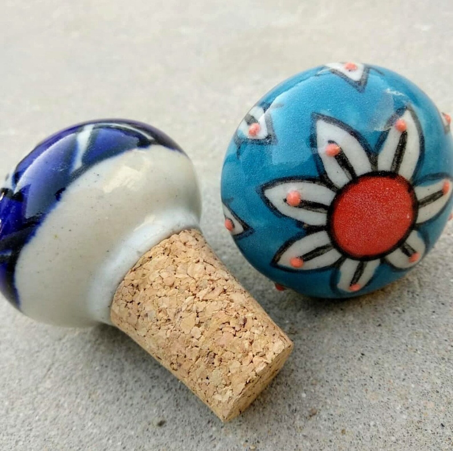 Ceramic Hand Painted Assorted Wine Bottle Stopper Bottle | Etsy