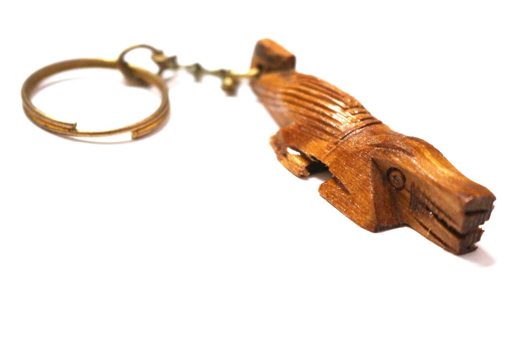 Handmade Wooden Alligator Keychain Crocodile Keyring, Crocodile ...