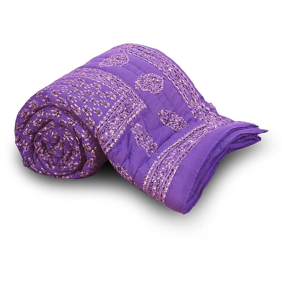 Jaipuri Hand Block Print Quilt Handmade Cotton Bedding Quilt Indian ...
