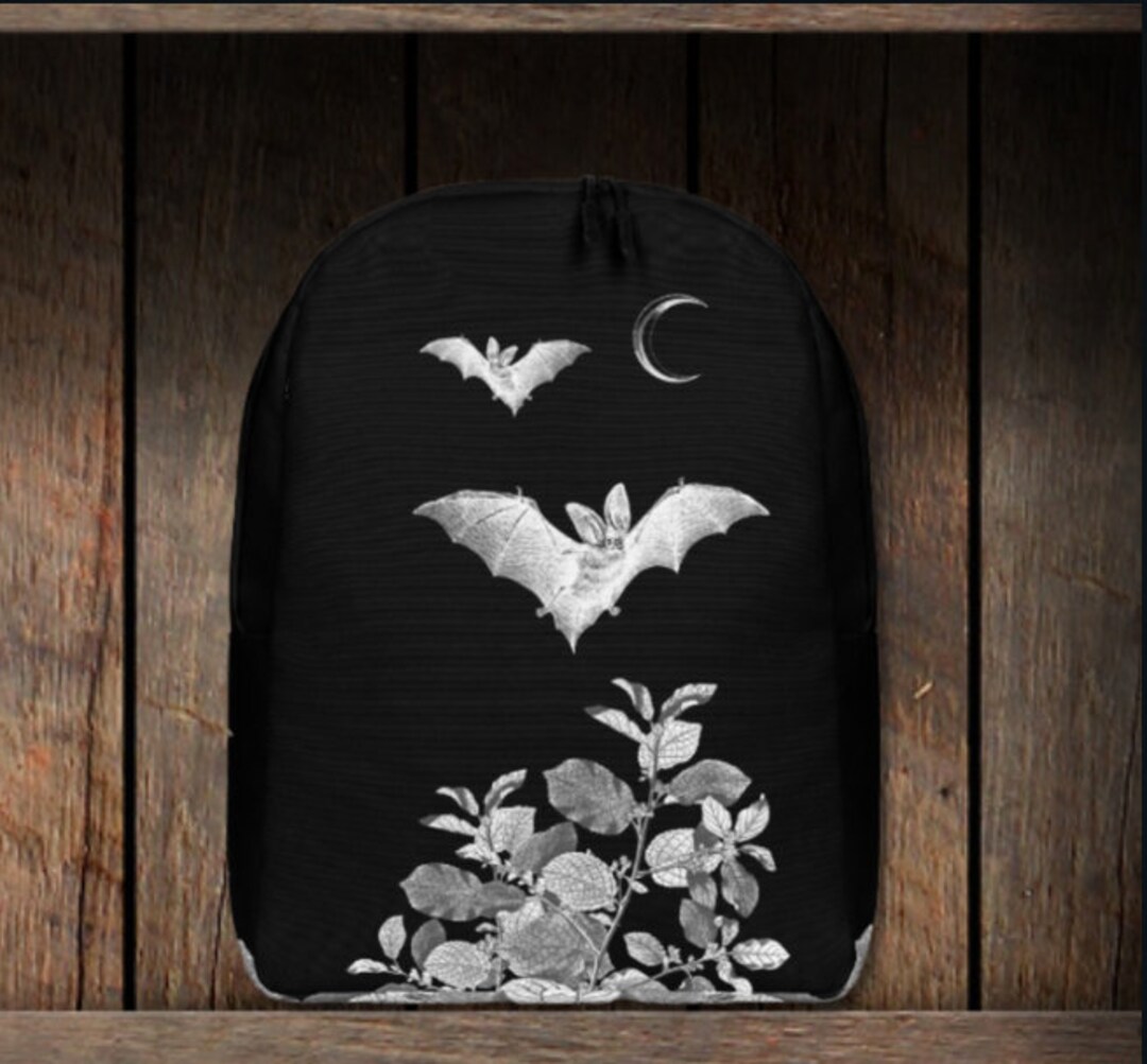 Goth Bat Backback Gothic Bats Moon Backpack Goth Back to School Goth ...