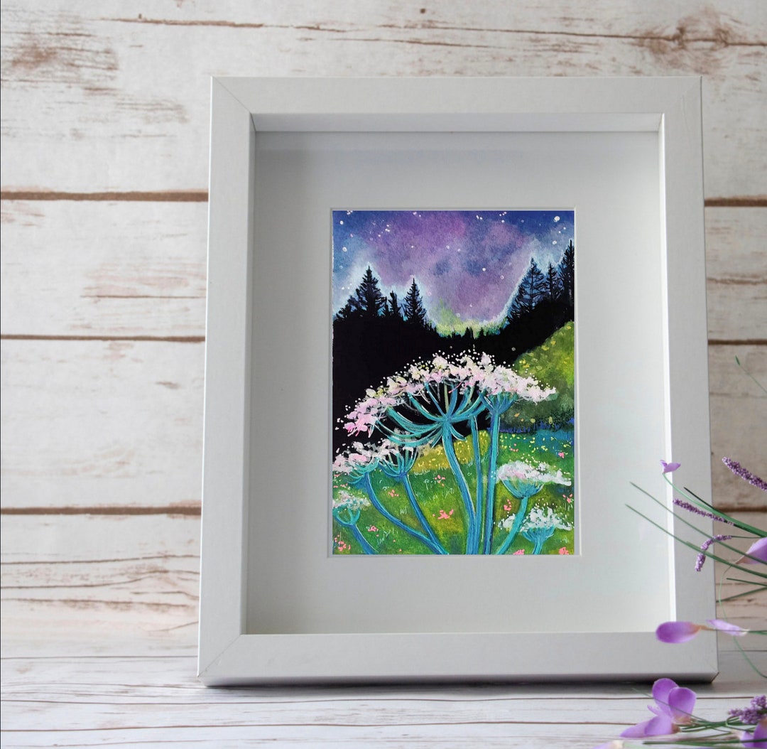 Gouache Wall Art Gouache Original Painting 5x7 Mountain Wall Art Hiking Camping Original Alpine ...