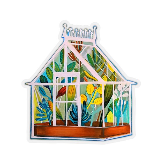 Greenhouse Sticker Transparent Sticker Floral Sticker | Etsy