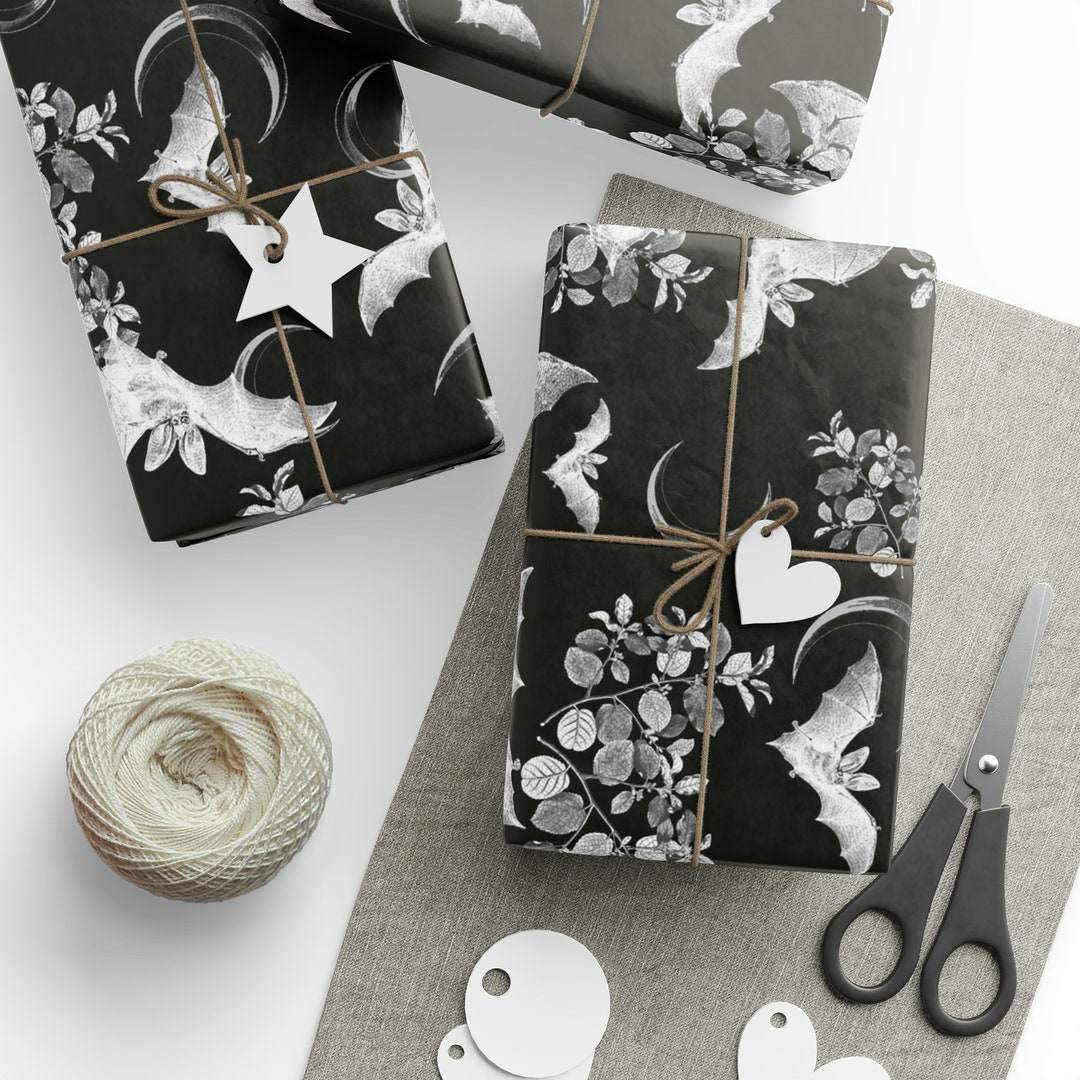 Goth Bat Wrapping Paper Vampire Bat Wrapping Paper Dark - Etsy