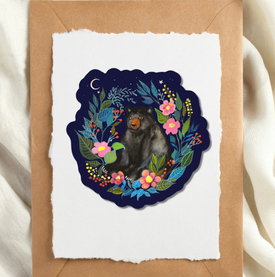 Black Bear Sticker | Bear Vinyl Sticker | Bear Camping Sticker ...