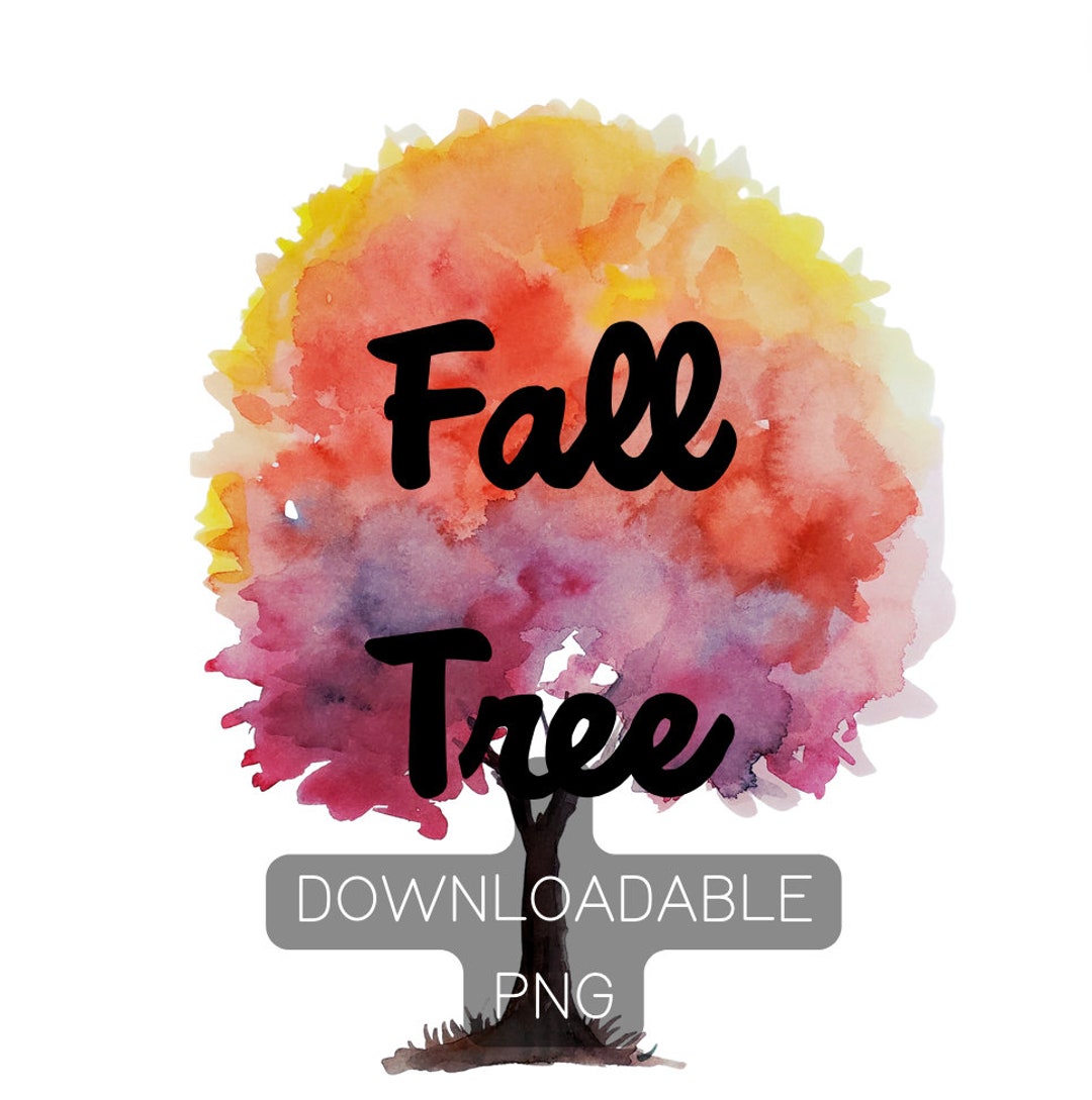 Red Fall Tree Clipart: Autumn PNG File (digital Download) - Etsy