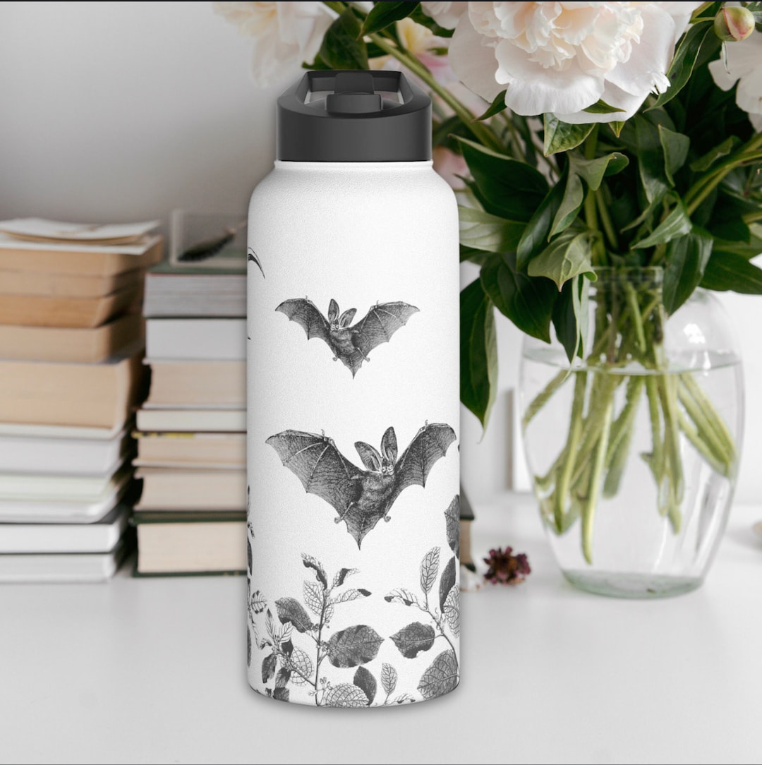 Goth Bat Water Bottle Stainless Steel Water Bottle Sports Lid Water ...