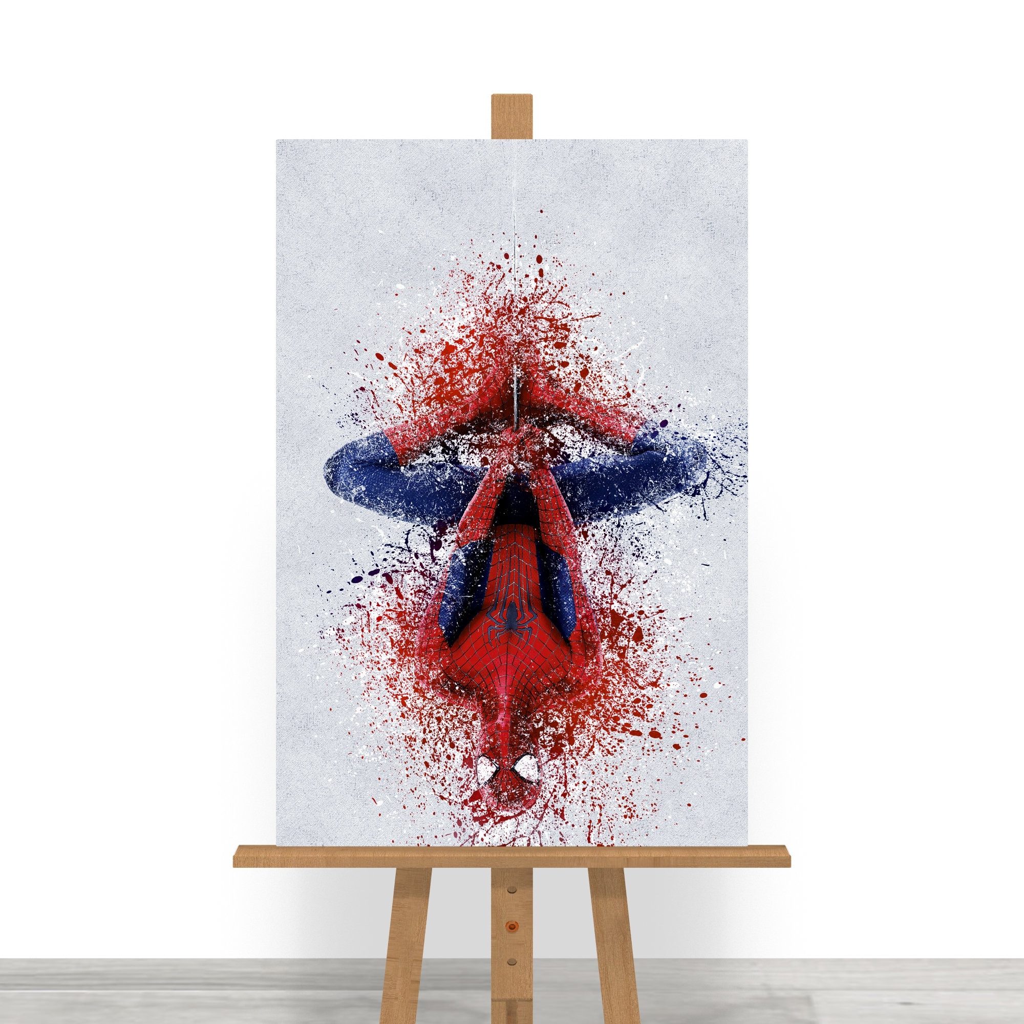 Spiderman Spider-man Paint Splatter Canvas Print Ready to - Etsy