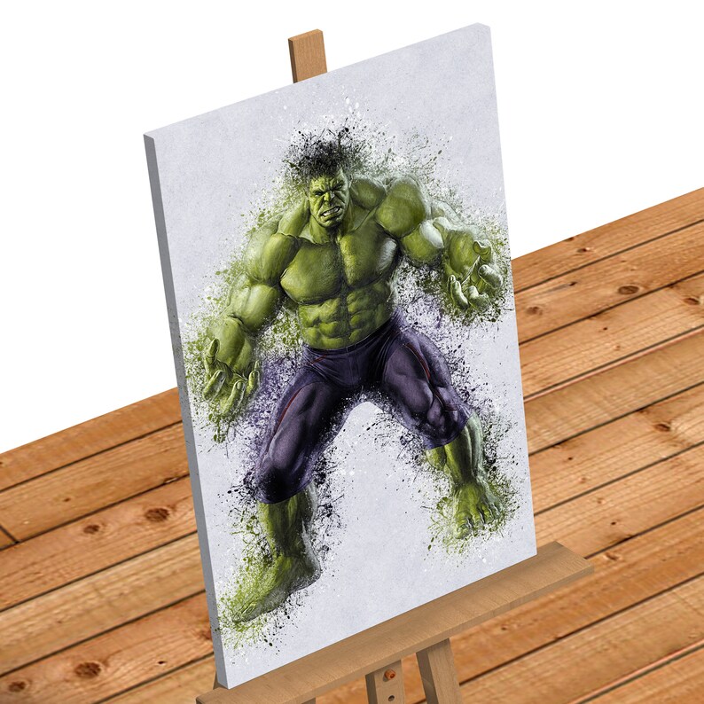 The Hulk Paint Splatter Canvas Print Ready to Hang Top - Etsy UK