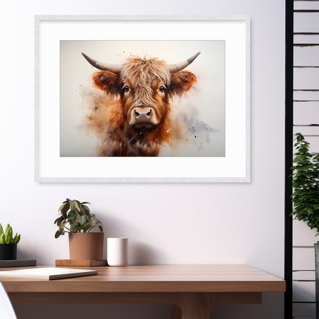 Scottish Highland Cow Art Print **PRINT ONLY** Picture Photo Wall Art ...