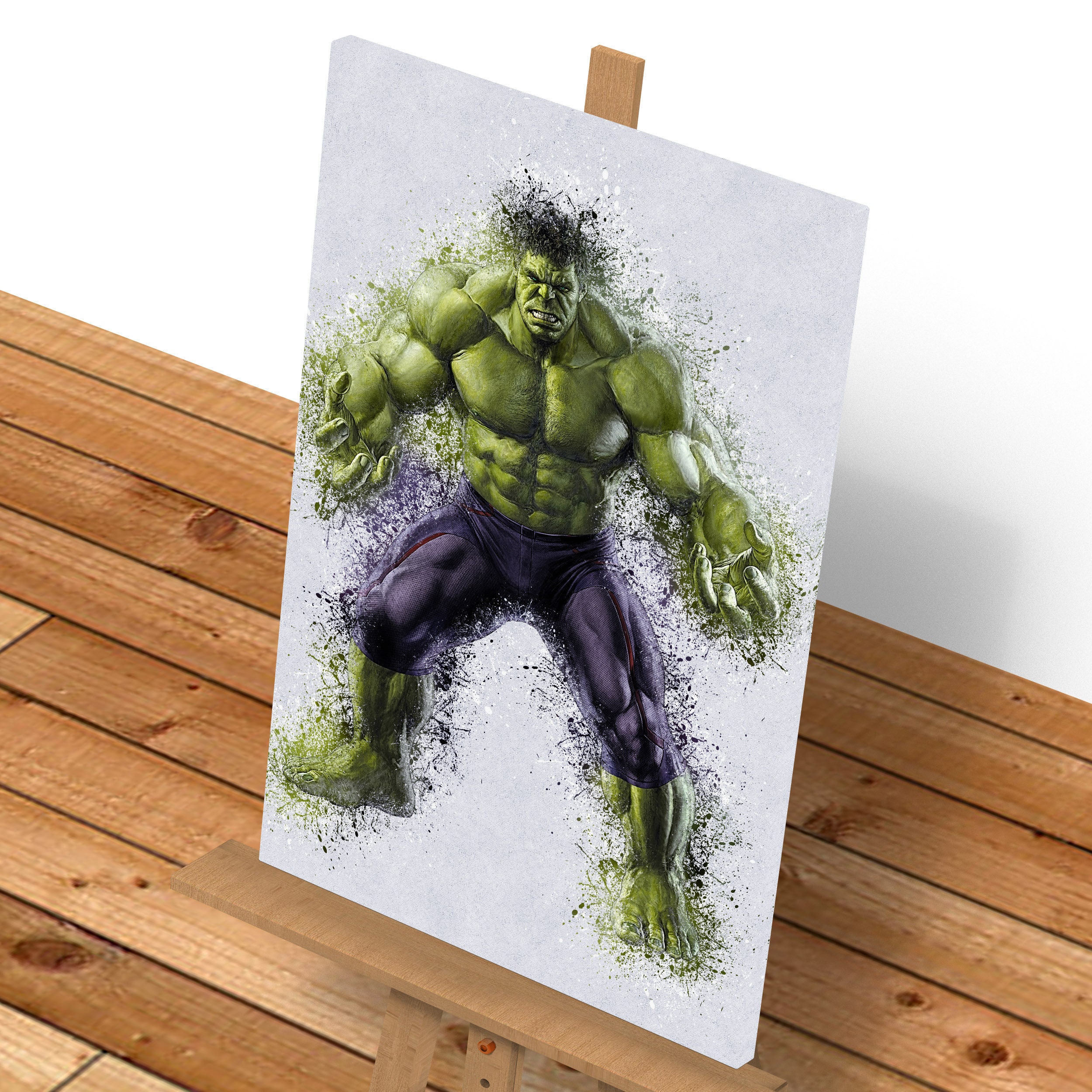 The Hulk Paint Splatter Canvas Print Ready to Hang Top - Etsy UK