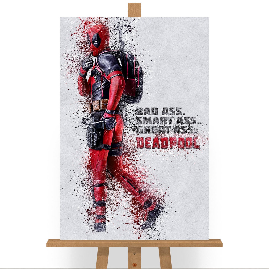 Deadpool Paint Splatter Canvas Print Listo para colgar | Etsy