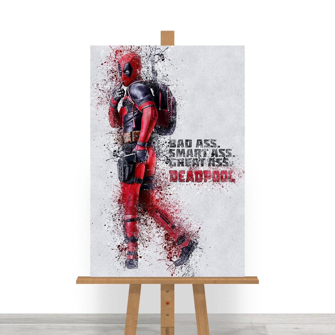 Deadpool Paint Splatter Canvas Print Ready to Hang Top Quality Various Sizes UK Made Fast ...