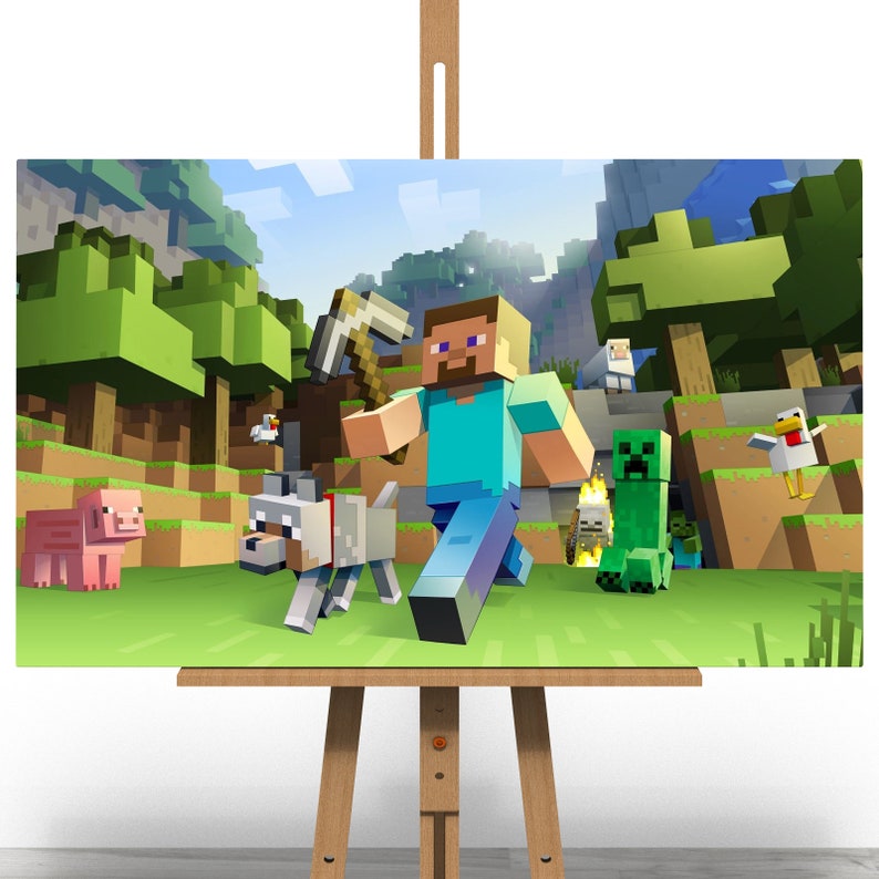 Minecraft Game Canvas Print Ready To Hang Top Quality | Etsy