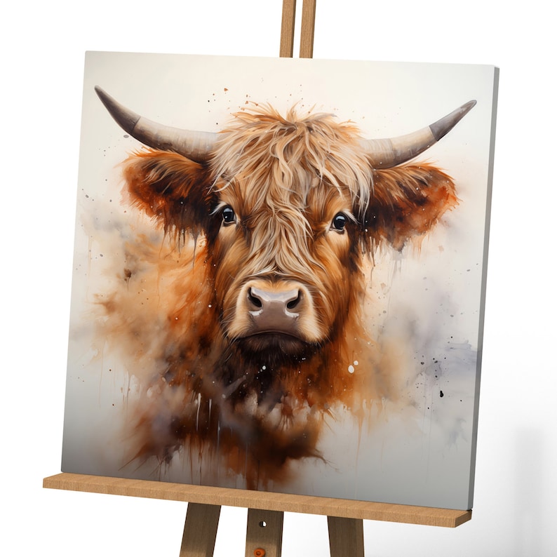 Scottish Highland Cow Framed Ready to Hang Canvas Print Picture Photo ...