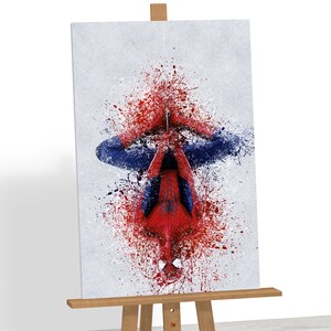 Spiderman Spider-man Paint Splatter Canvas Print Ready to Hang Top ...