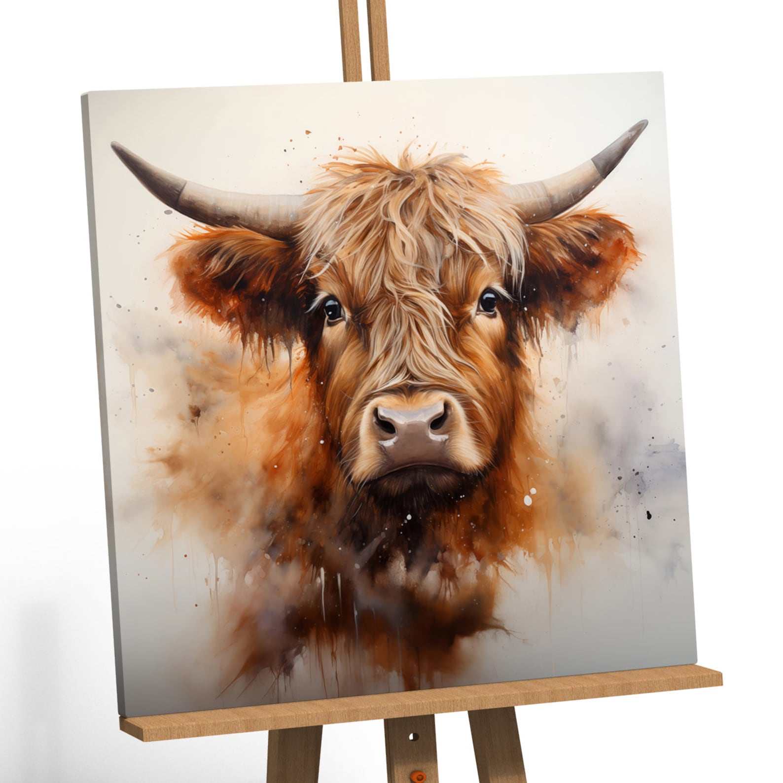 Scottish Highland Cow Framed Ready to Hang Canvas Print Picture Photo ...